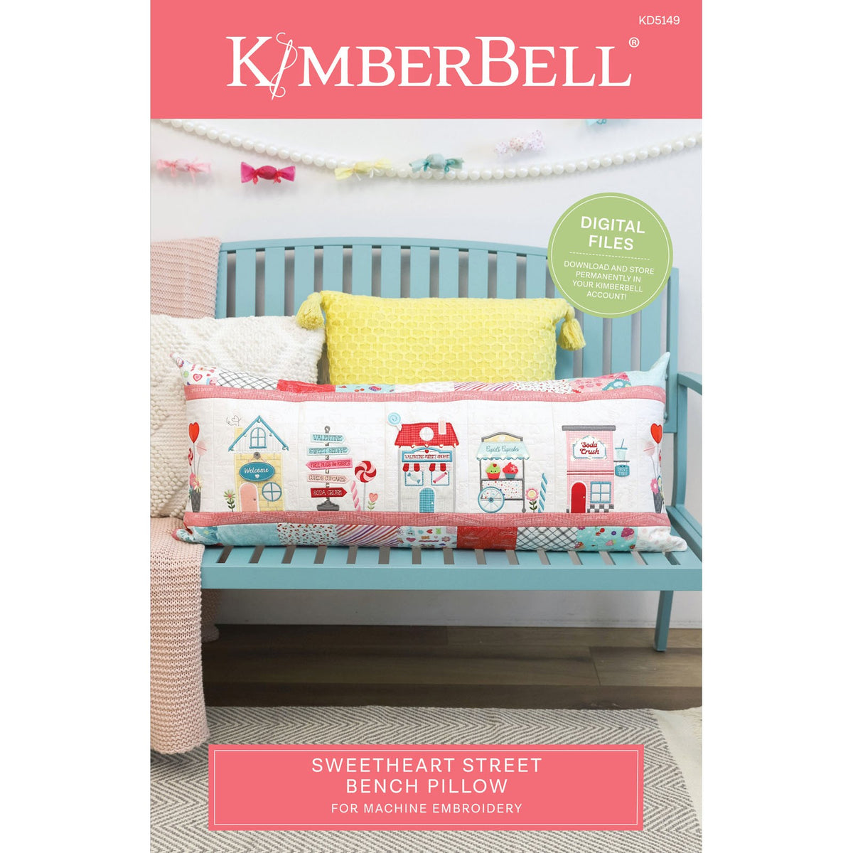 Sweetheart Street Bench Pillow Machine Embroidery KimberBell - Digital ...