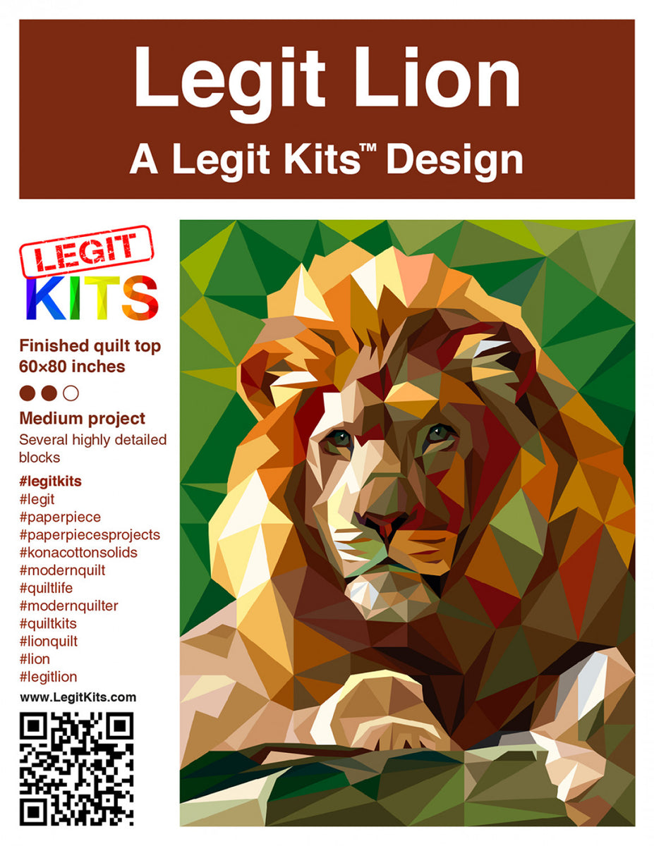 Legit Lion Foundation Quilt Pattern by Legit Kits – Quilt in a Day