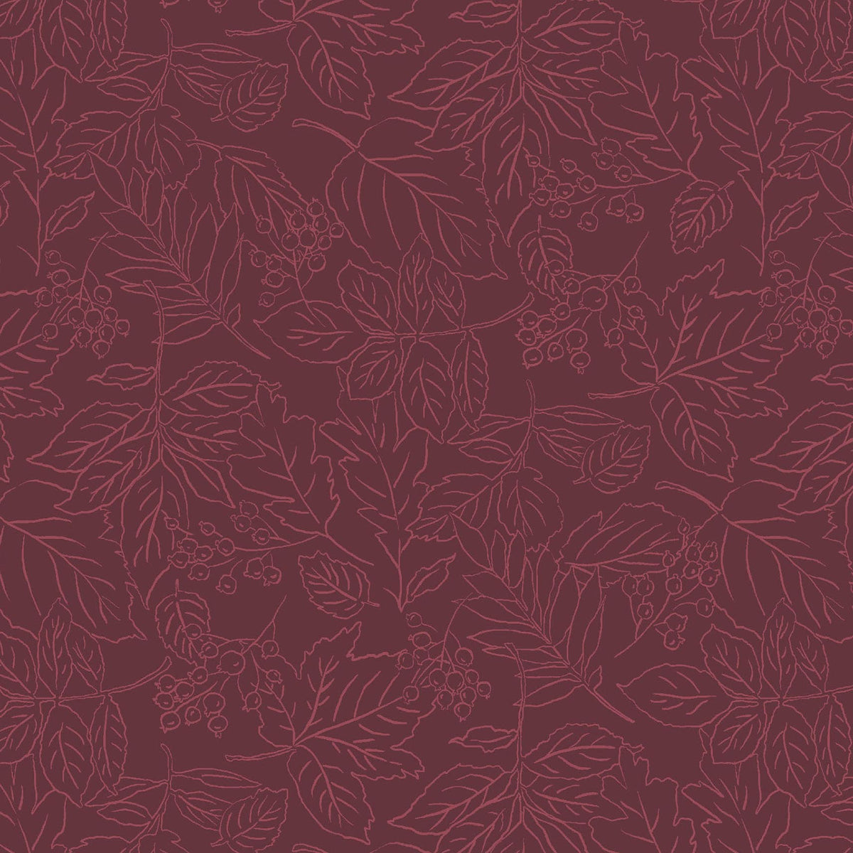 MAYWOOD - Rustle - Line Leaves - Maroon – Quilt in a Day