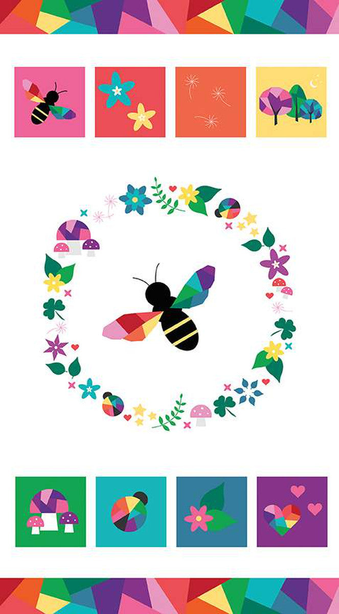 RILEY BLAKE - Bloom by Kristy Lea - PANEL - White - PL888- – Quilt in a Day