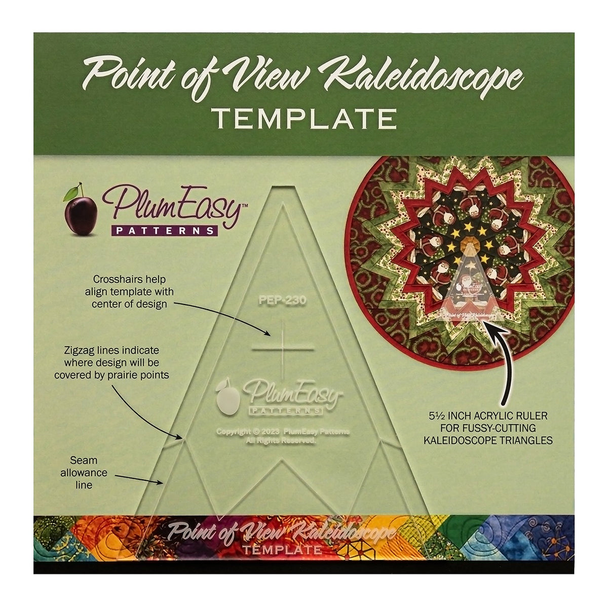 Point of View Kaleidoscope Acrylic Template by PlumEasy Patterns ...