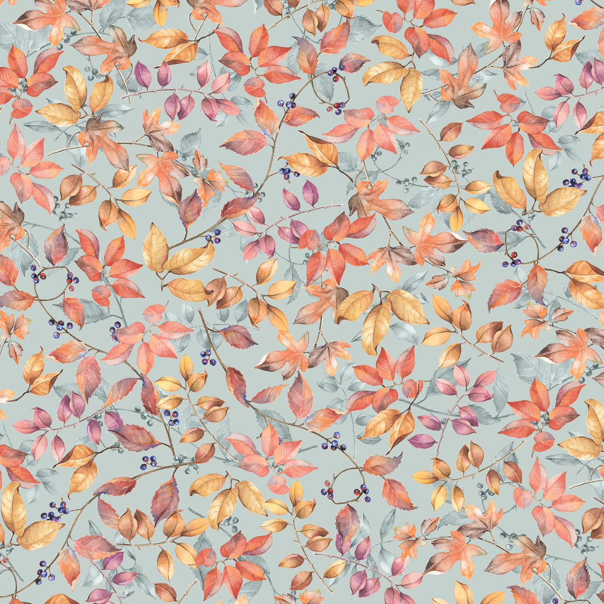 P&B TEXTILES - Bountiful by Sandy Clough - Packed Fall Foliage - Sky ...