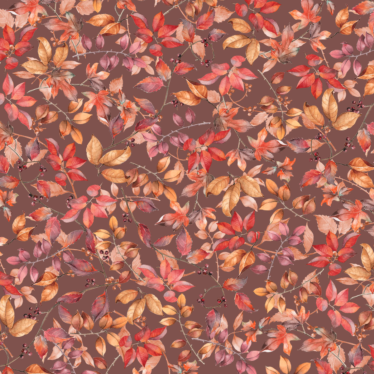 P&B TEXTILES - Bountiful by Sandy Clough - Packed Fall Foliage - Brown ...