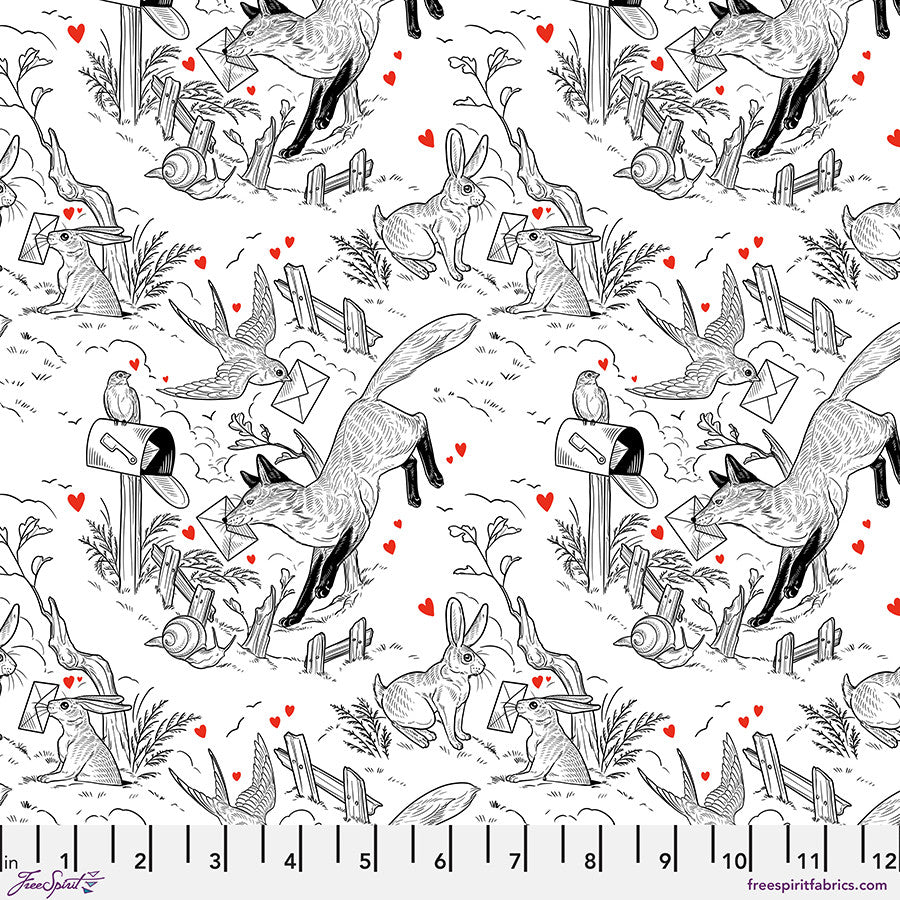 FREE SPIRIT - Love Letters by Club Hauer - Toile - White – Quilt in a Day