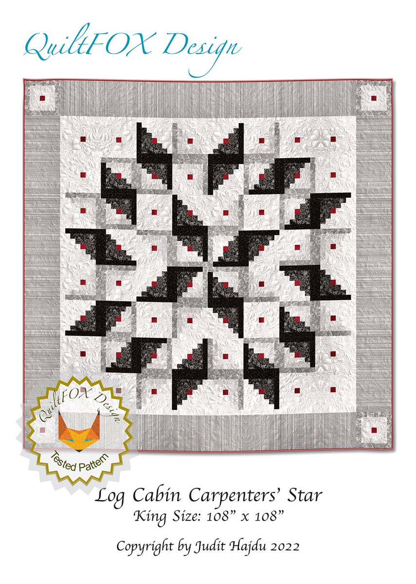 Log Cabin Carpenters Star Quilt Pattern by QuiltFox – Quilt in a Day
