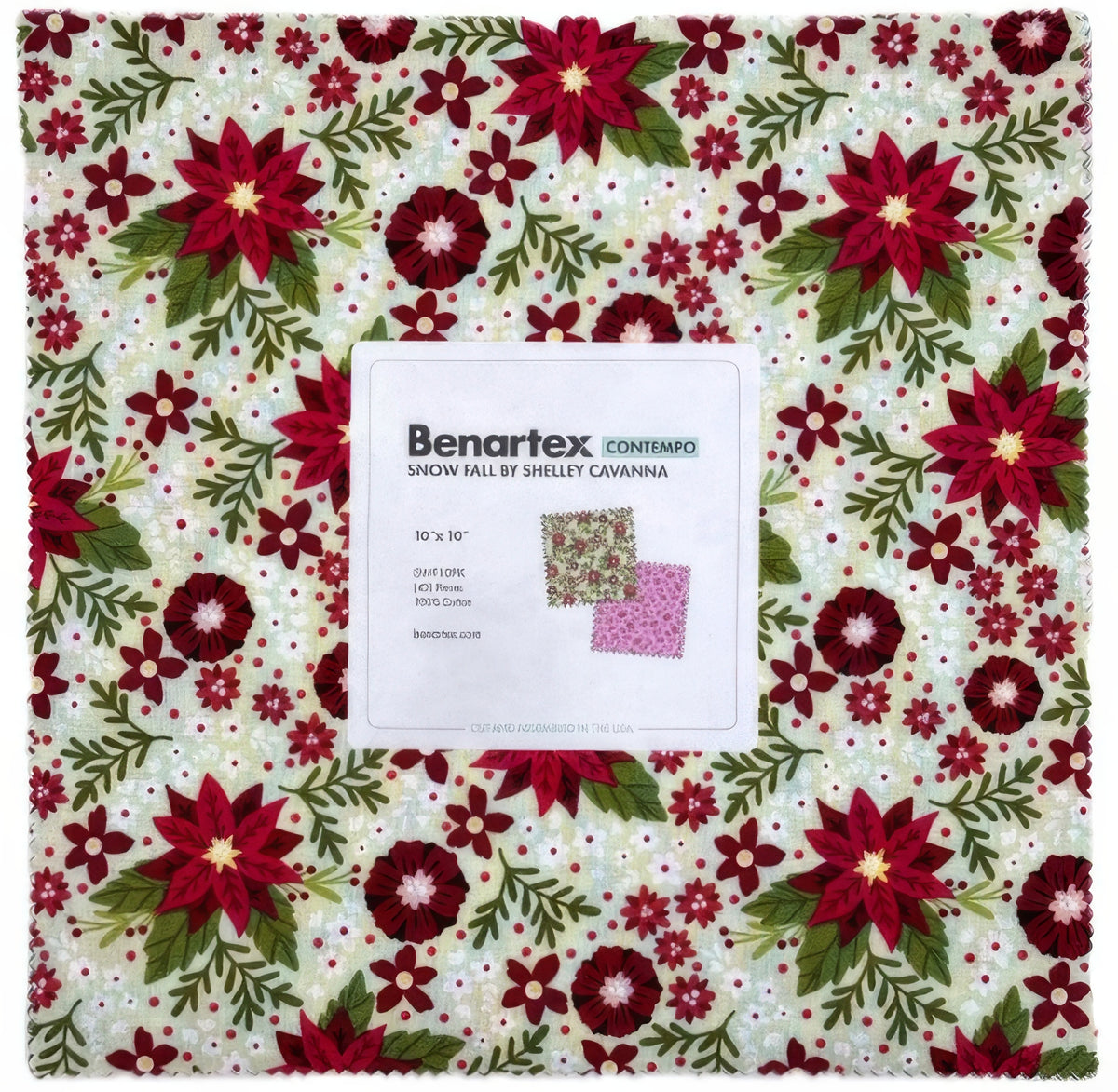Benartex - Snow Fall 10x10 Pack by Shelley Cavanna 42 pcs – Quilt in a Day