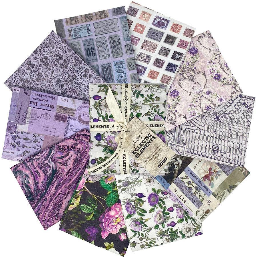 Free Spirit - Palette PURPLE Fat Quarter Bundle by Tim Holtz 10 pcs ...