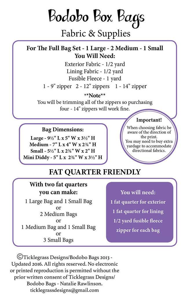 Bodobo Box Bags Pattern by Natalie Rawlinson – Quilt in a Day