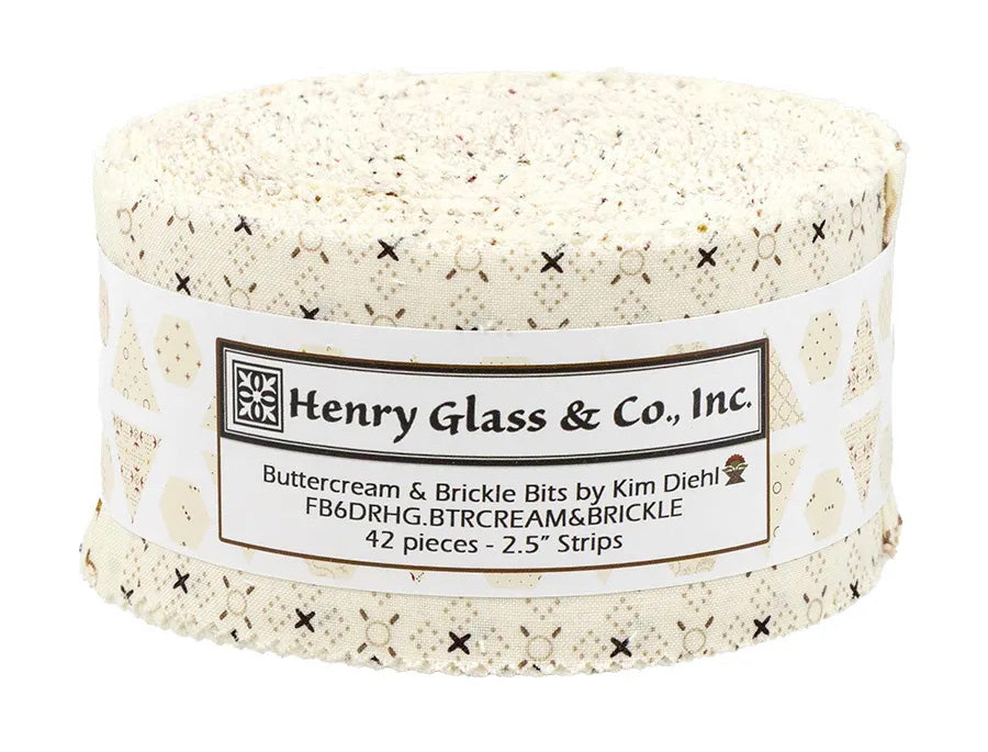 Henry Glass - Buttercream & Brickle Bits 2.5" Strips by Kim Diehl 40 p ...