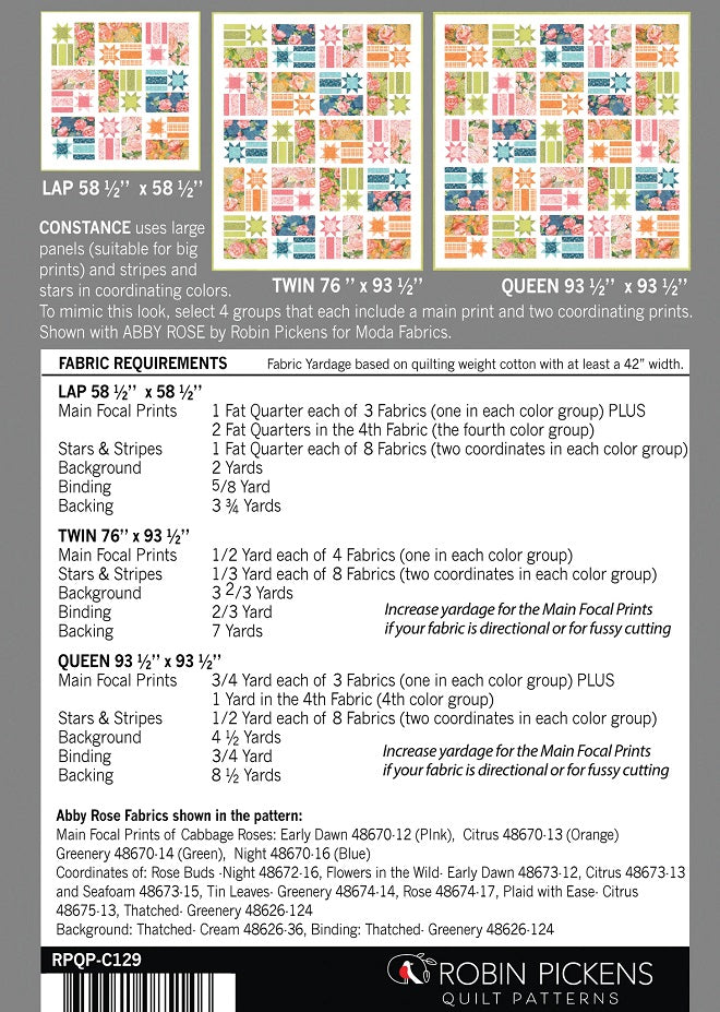 Constance Quilt Pattern by Robin Pickens – Quilt in a Day