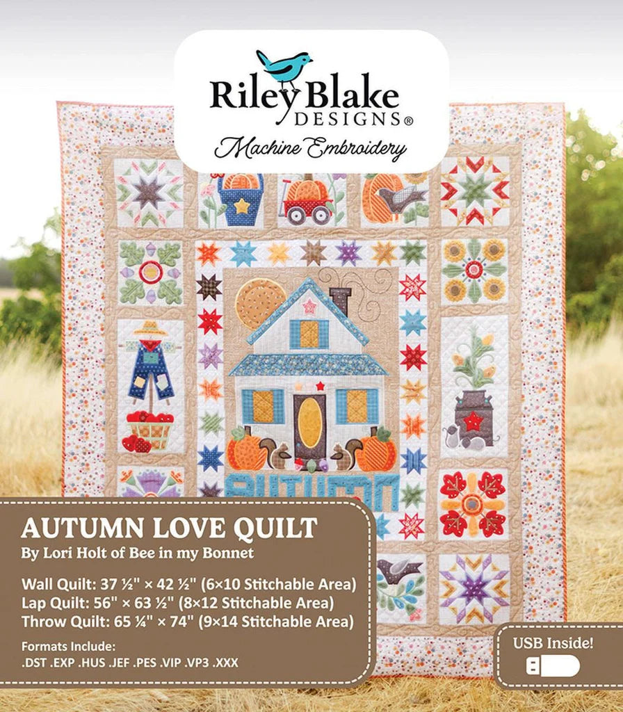 Riley Blake - Machine Embroidery Autumn Love Quilt Projects by Lori Ho ...