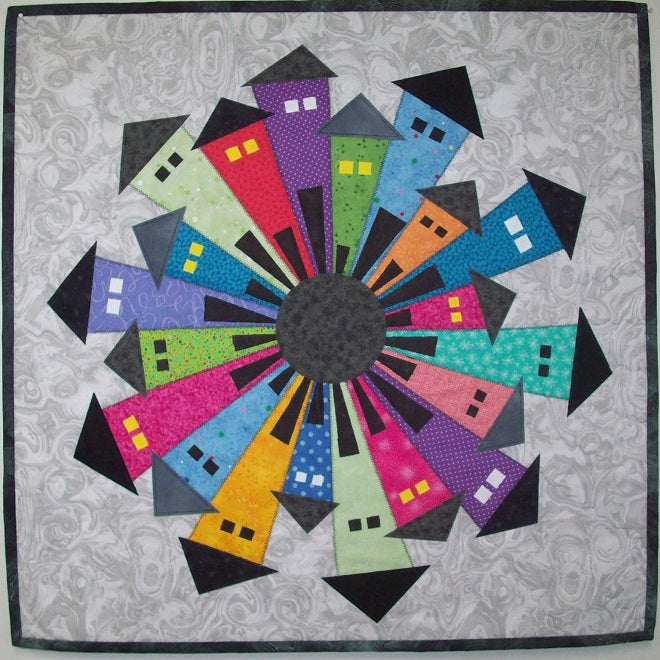 Dresden Neighborhood Mini Quilt Pattern by Persimon Dreams – Quilt in a Day