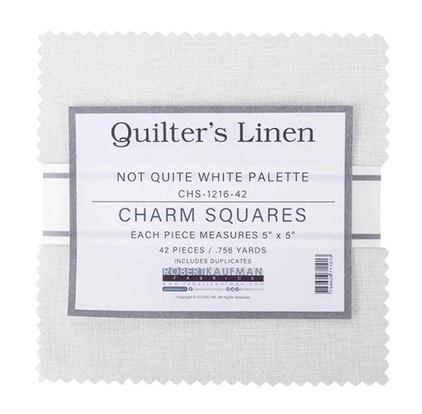 Kaufman - Quilter's Linen: Not Quite White Palette 5 Inch Charm Square ...
