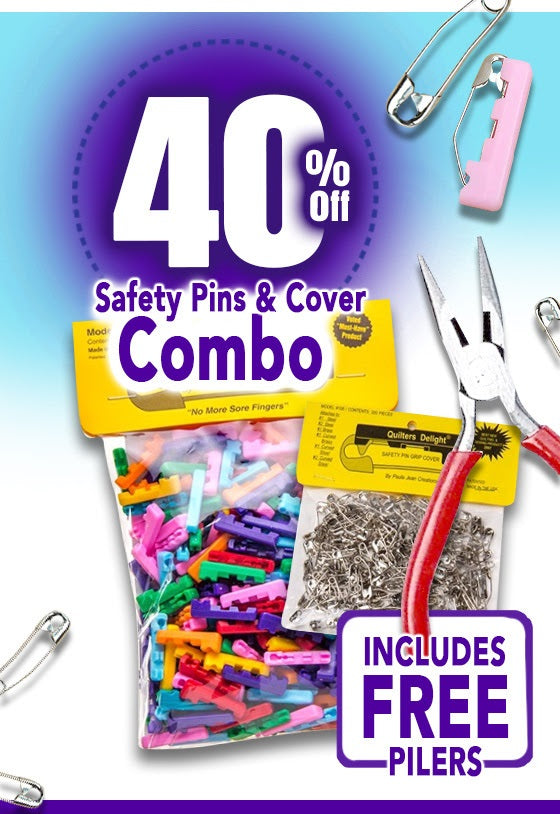 Safety Pins & Cover Combo with FREE Red Pliers – Quilt in a Day