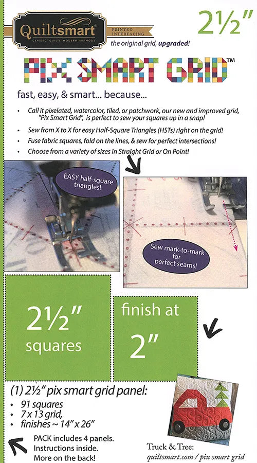 2.5" PiXel Interfacing Grid Panel by Quiltsmart – Quilt in a Day