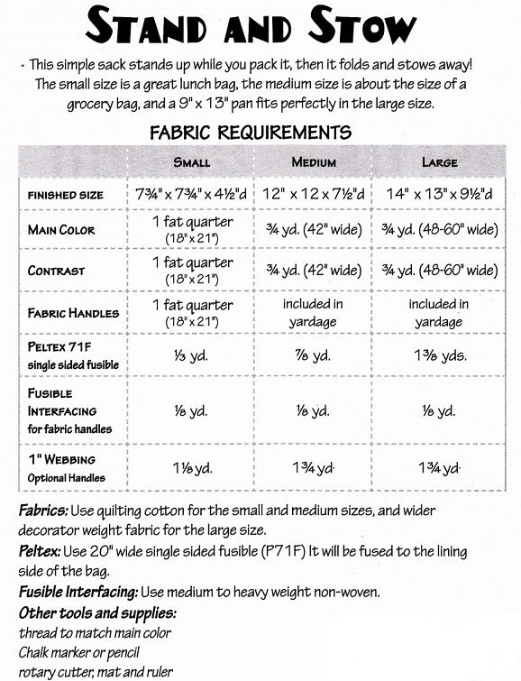Atkinson Designs: Stand N Stow Pattern – Quilt in a Day