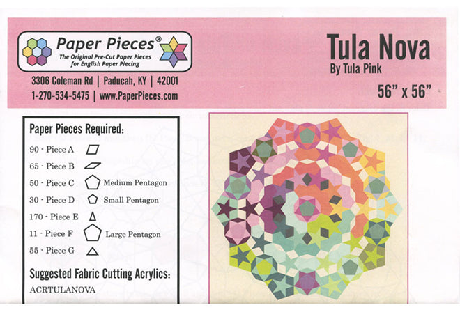 Tula Nova Quilt Complete Piece Pack /Pattern Included by Paper Pieces ...