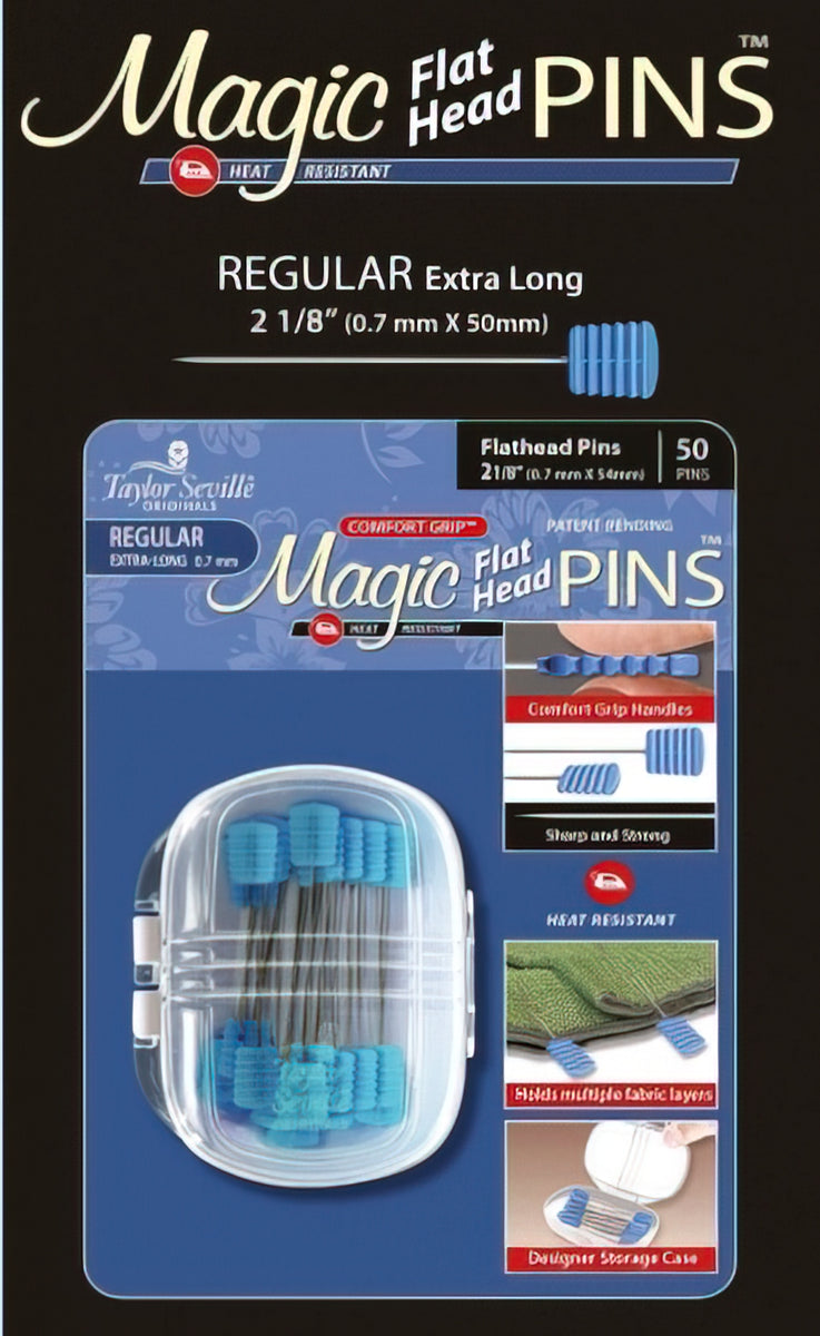 Magic Pins - 219904 FLAT Head Regular 50 pins by Taylor Seville – Quilt ...