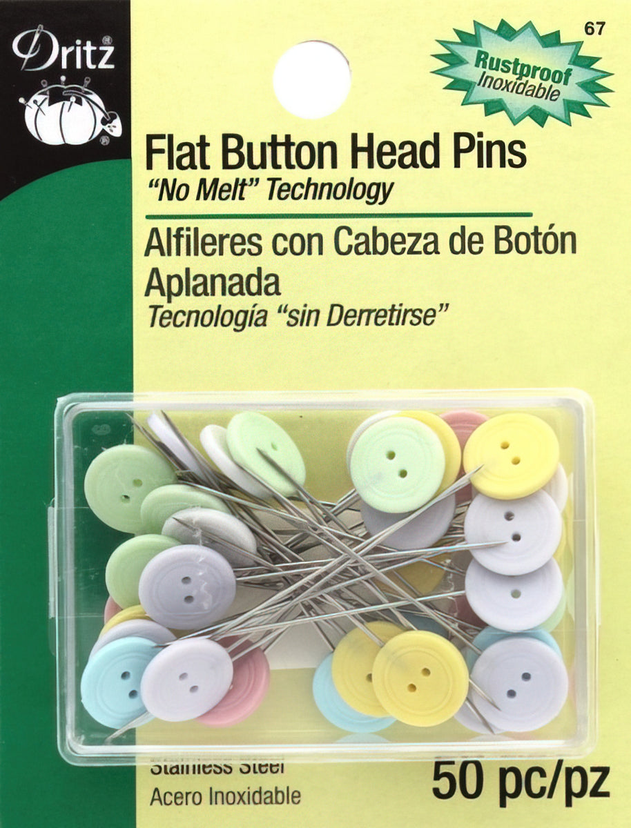 Dritz - Flat Button Head Pins – Quilt in a Day