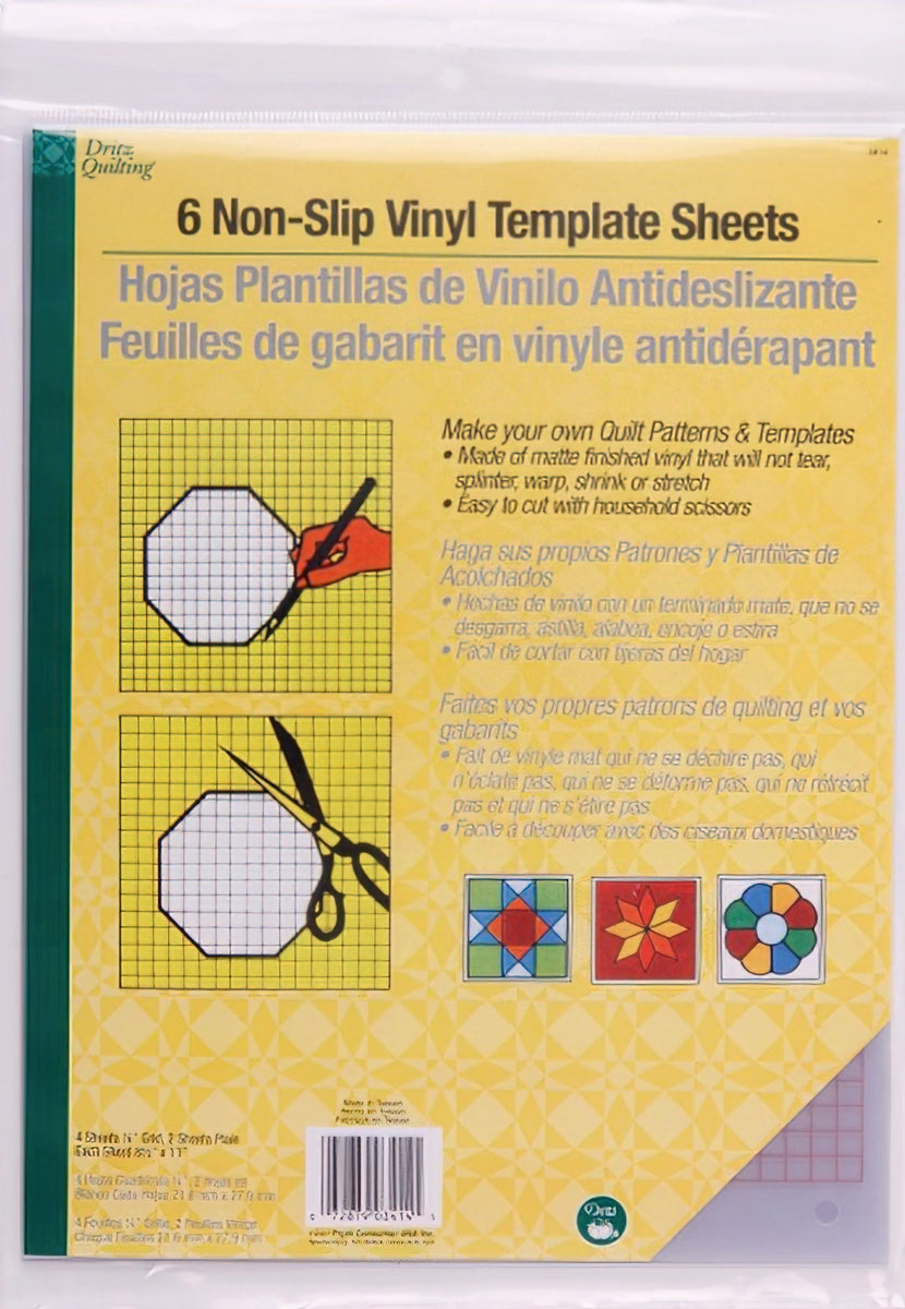 Dritz - Set of 6 Non-Slip Vinyl Template Sheets – Quilt in a Day