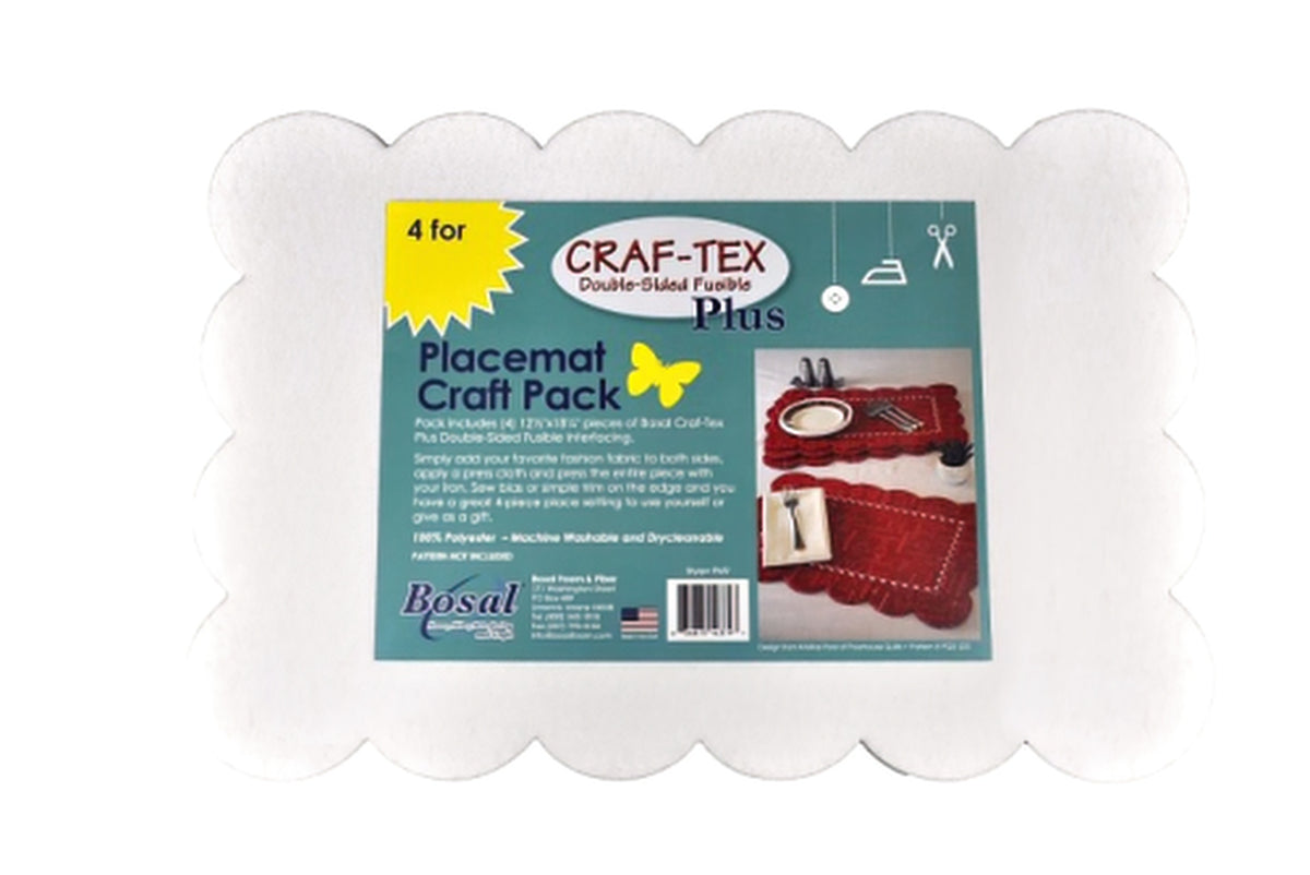 Bosal Craf Tex Double Sided Fusible Placemat Craft Pack 12.5 x 18.25 i ...
