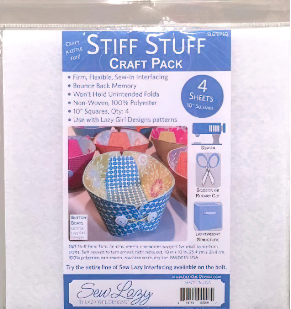 Stiff Stuff 10in Squares Craft Pack by Lazy Girl Designs – Quilt in a Day