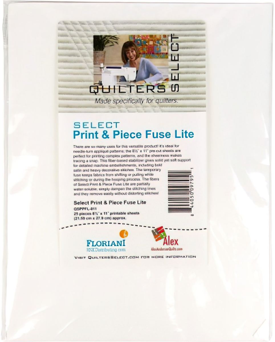 Quilters Select - Print & Piece Fuse Lite 8.5 x 11 Inch Sheets 25 pcs ...