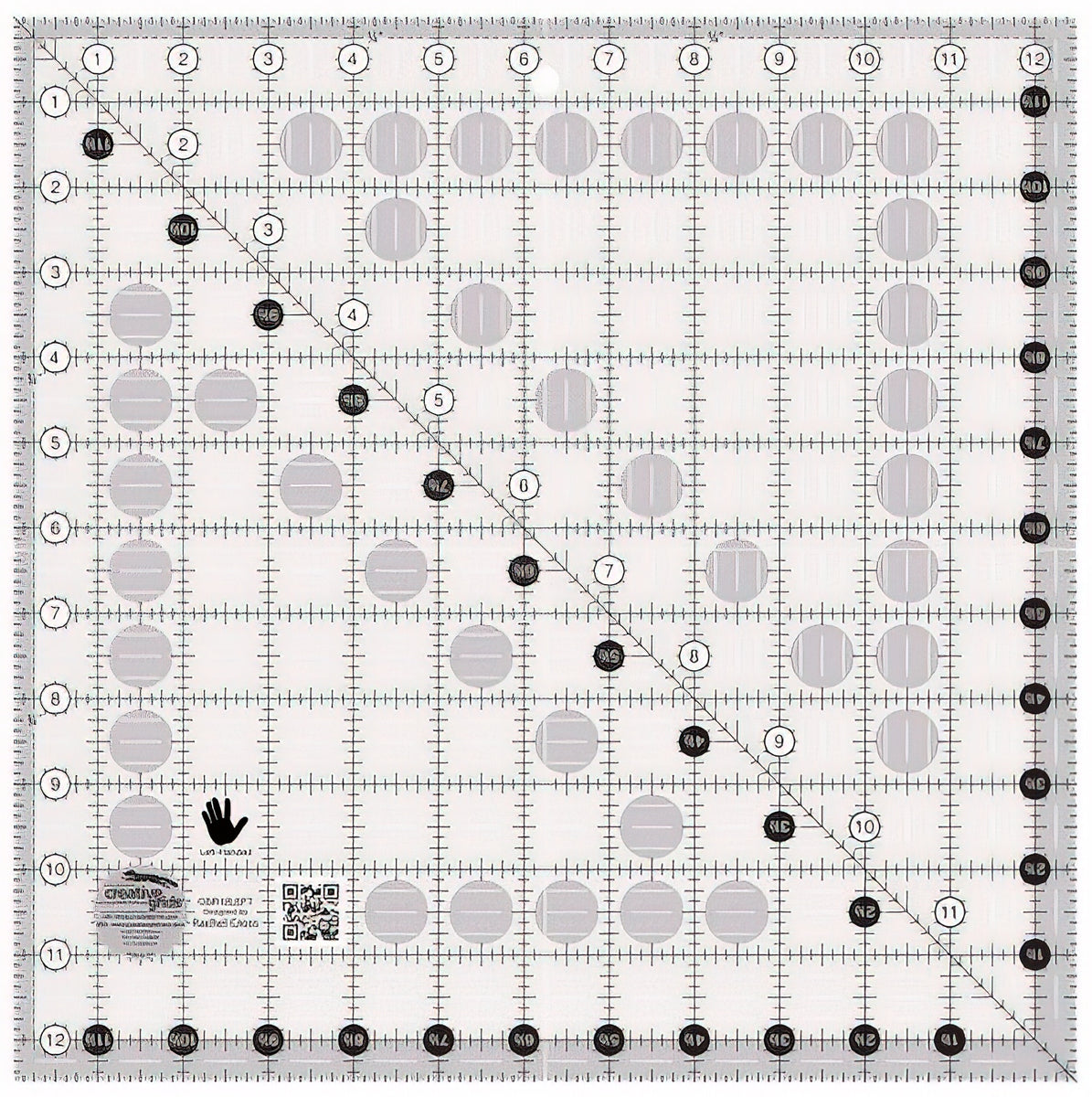 Creative Grids LEFT Handed Quilt Ruler 12.5 inch Square CGR12LEFT ...