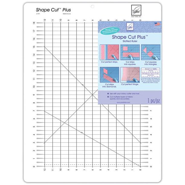 June Tailor Shape Cut Plus Slotted Ruler – Quilt in a Day