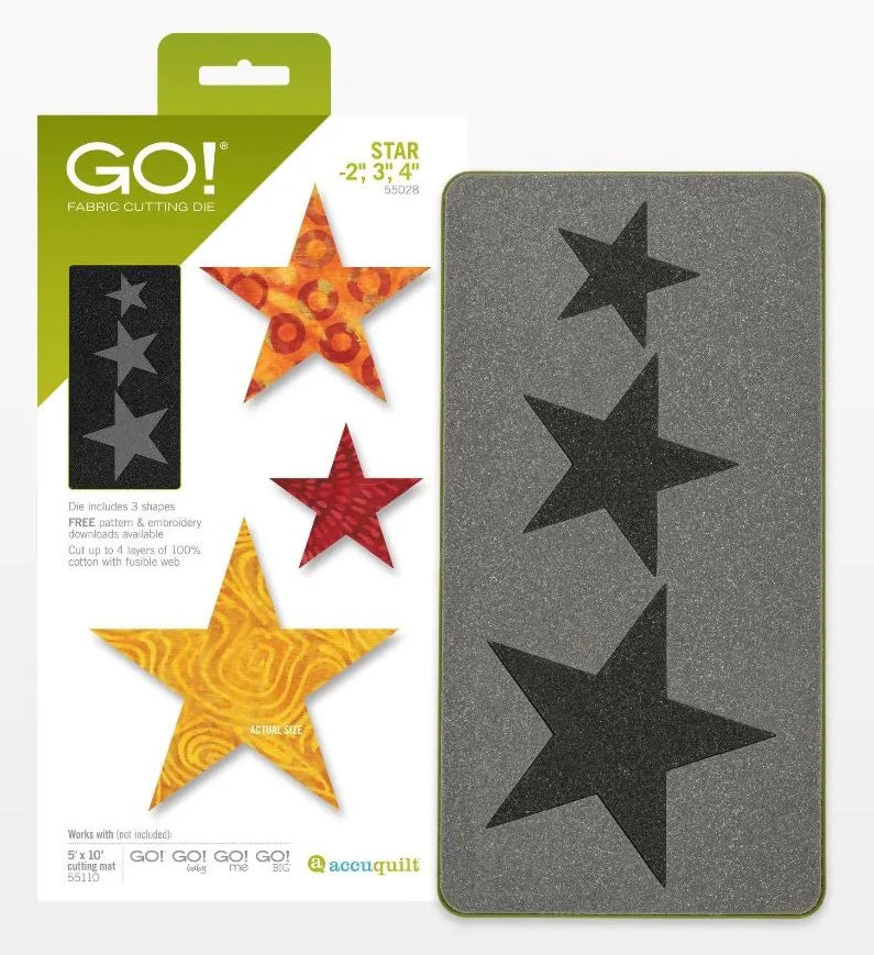 Accuquilt GO! Die 55028 Star 2, 3, 4 inch – Quilt in a Day