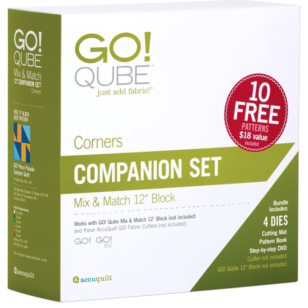 Accuquilt GO! Qube 55787 12 inch Companion Set - Corners – Quilt in a Day
