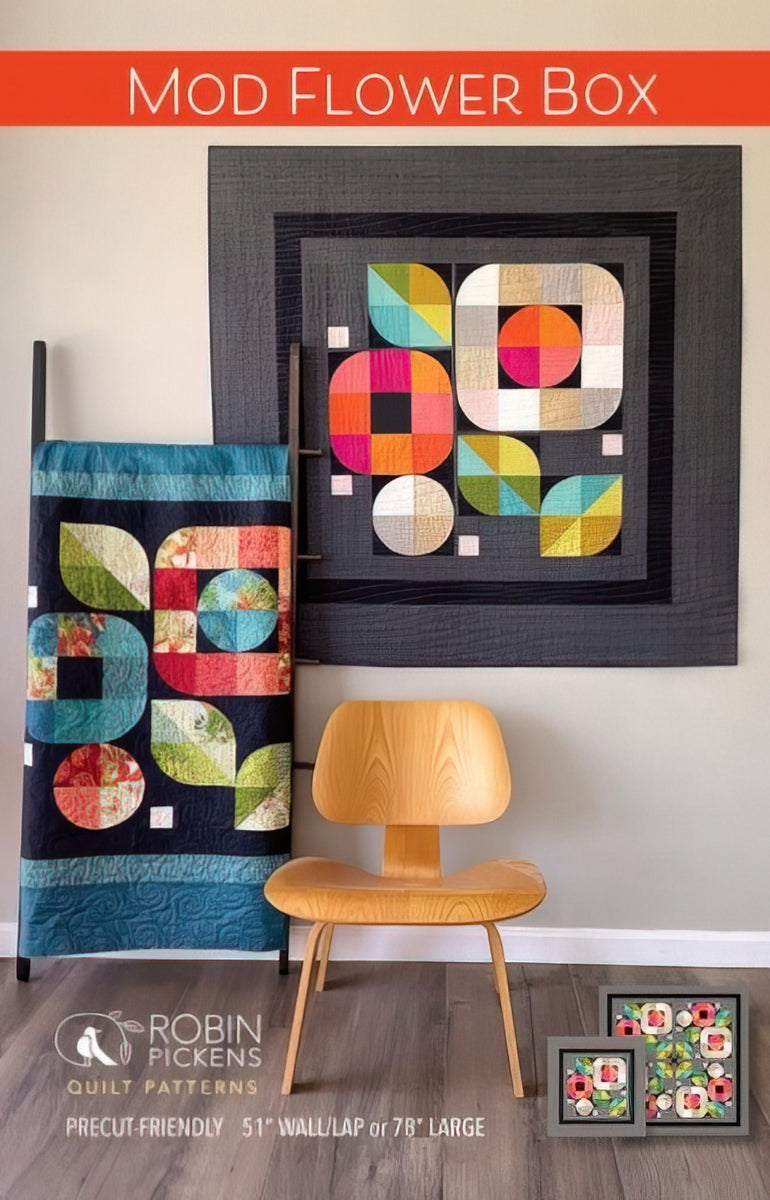 Mod Flower Box Quilt Pattern by Robin Pickens – Quilt in a Day