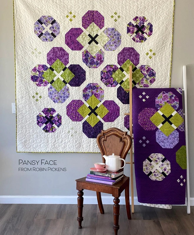 Pansy Face Quilt Pattern by Robin Pickens – Quilt in a Day
