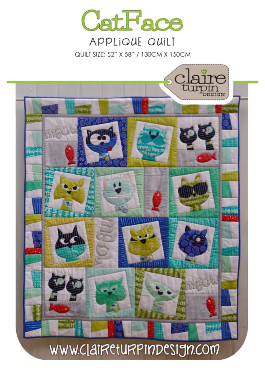 Catface Applique Quilt Pattern by Claire Turpin Design – Quilt in a Day