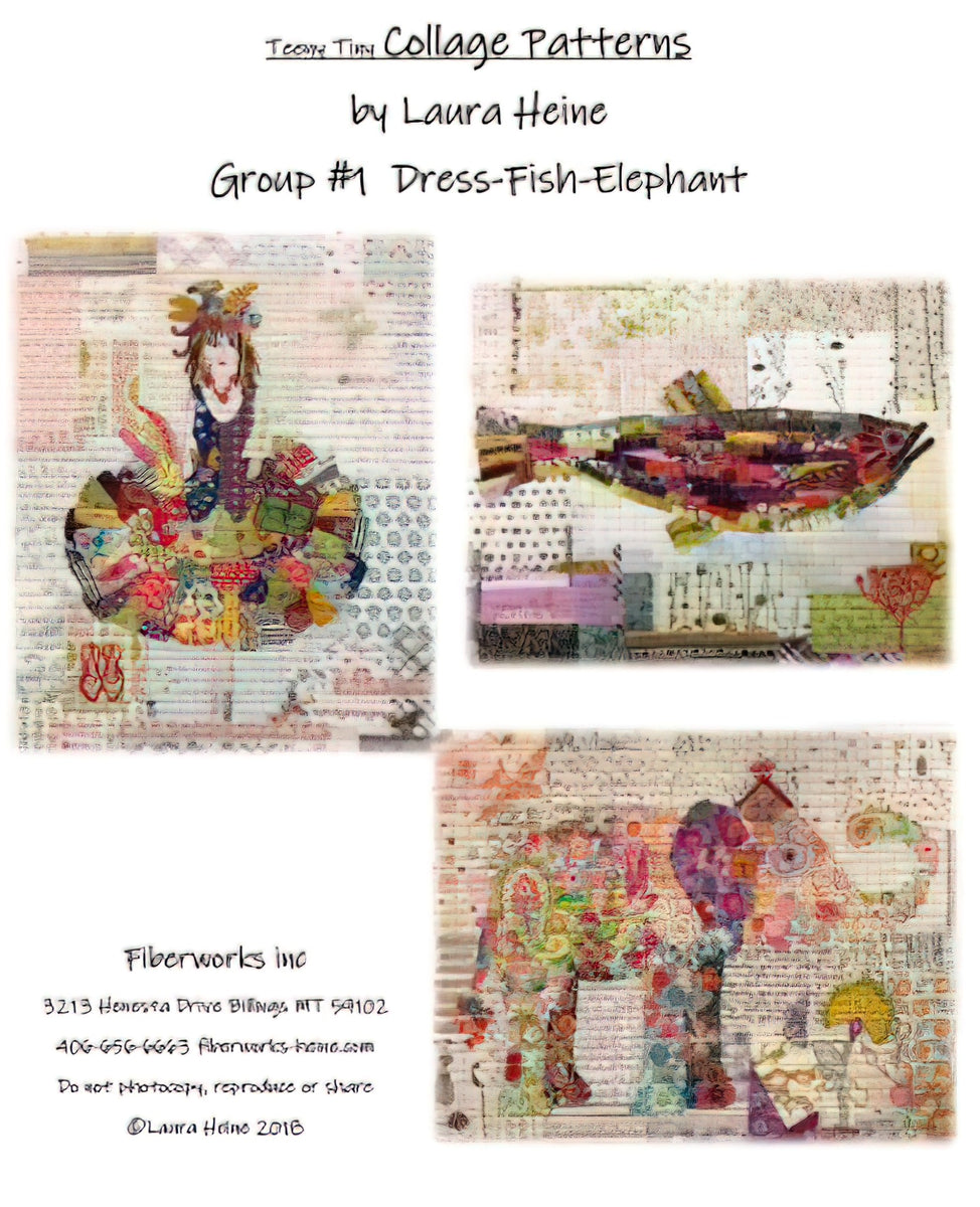 Freight Damaged - Teeny Tiny Collage Patterns Group 1 - Dress-Fish-Ele ...