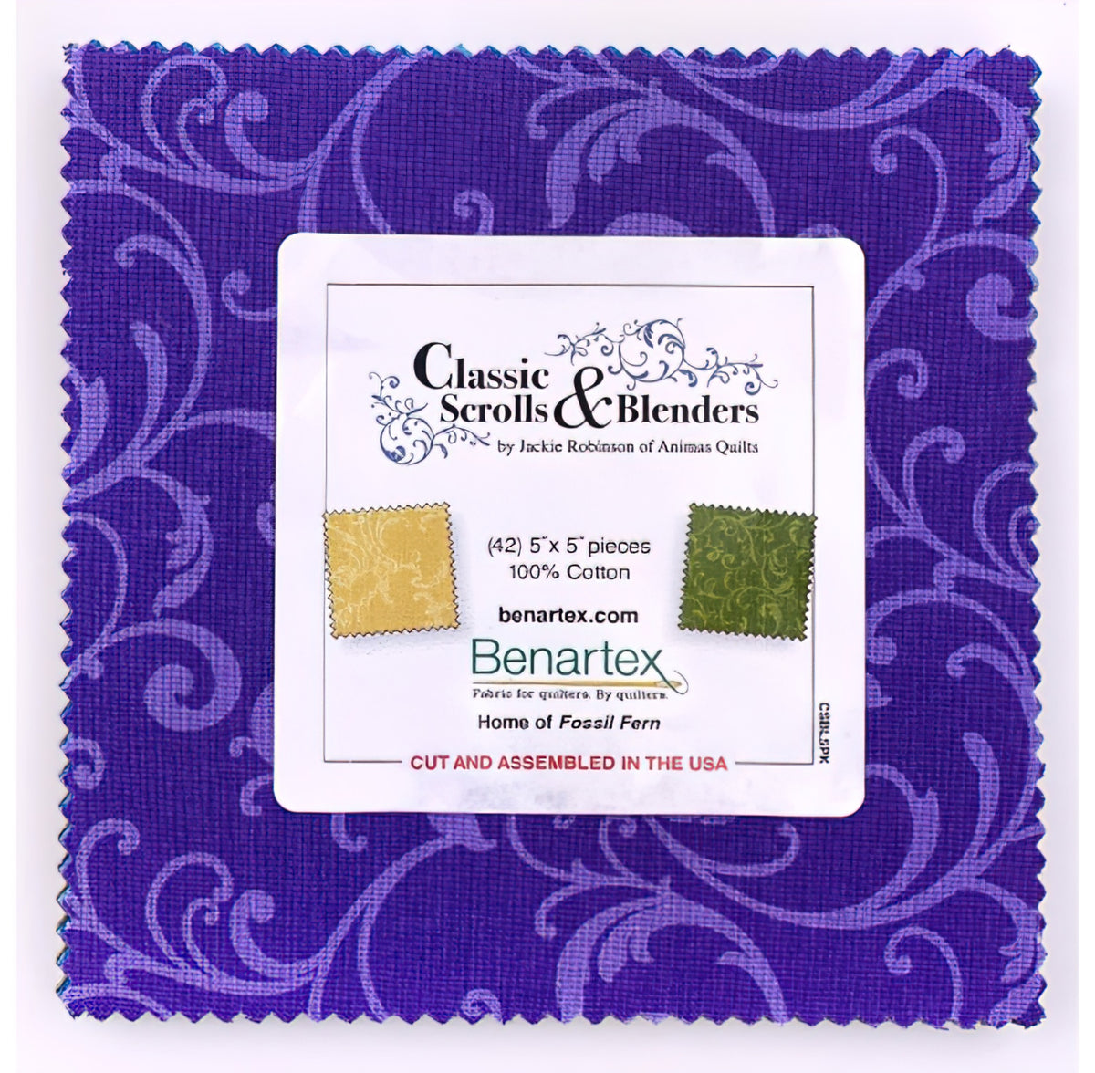 Benartex - Classic Scroll & Blenders 5x5 Pack – Quilt in a Day