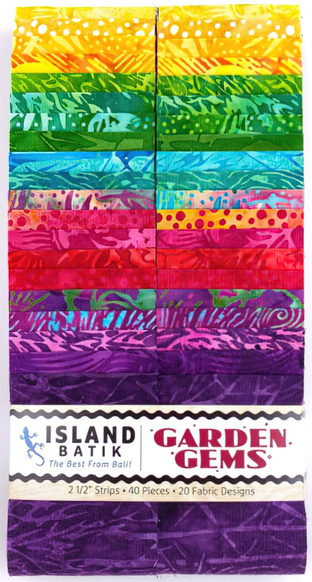 Island Batiks - Garden Gems 2.5 Inch Strip Pack – Quilt in a Day
