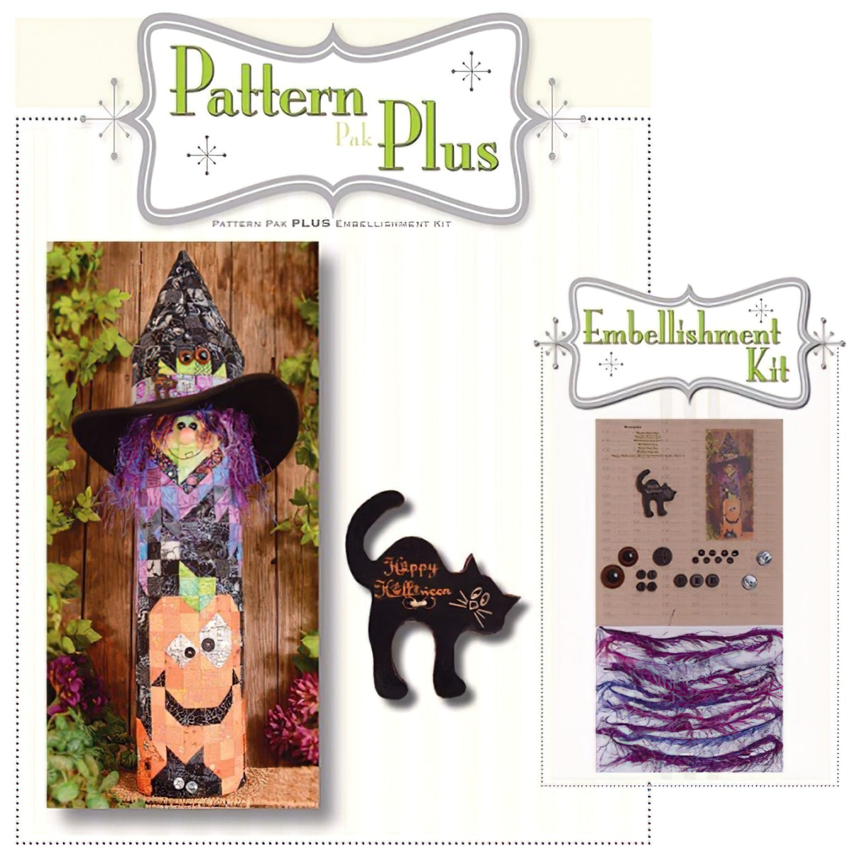 Witch & Pumpkin Post Pattern Pak Plus by Happy Hollow Designs – Quilt ...