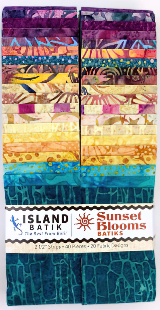 Island Batiks - Sunset Blooms 2.5 Inch Strip Pack – Quilt in a Day